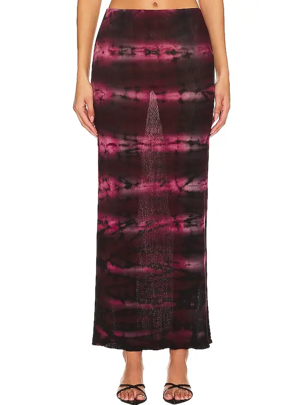Cotton Citizen Rio Maxi Skirt - Magenta Tie Dye