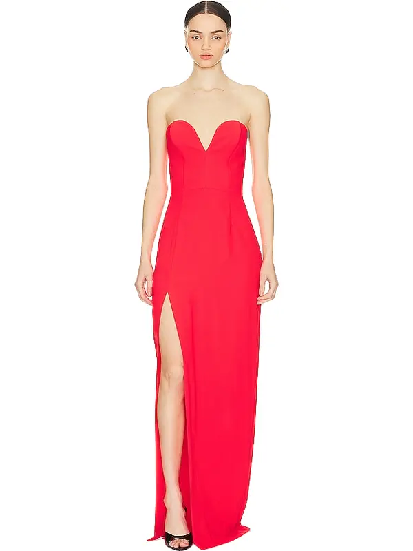 Amanda Uprichard Cherri Gown - Crimson