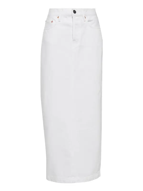 Wardrobe.NYC Cotton Denim Maxi Skirt - White
