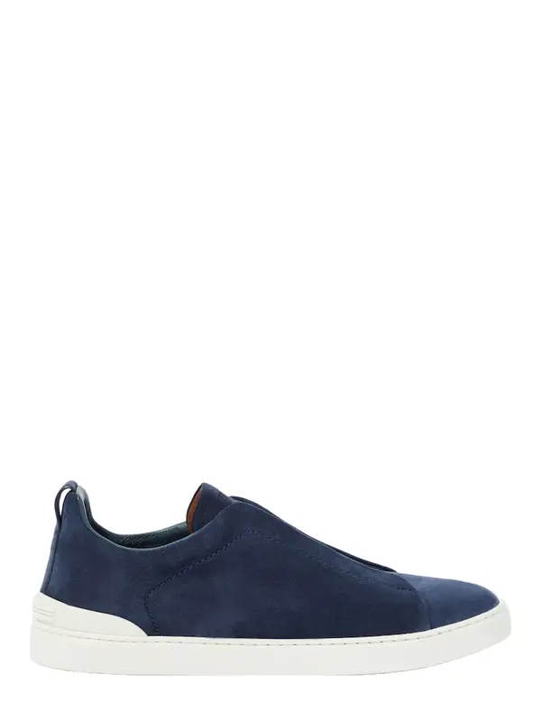 Zegna Triple Stitch Suede Sneakers - Blue