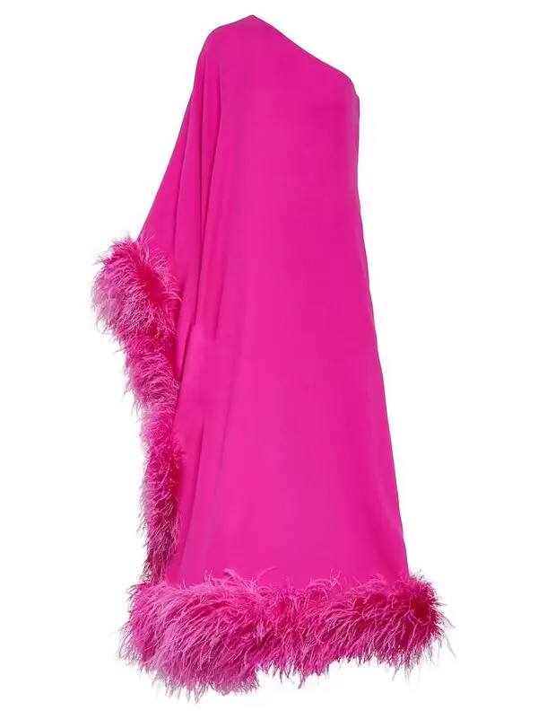 Valentino Garavani Cady Couture Feather-trimmed Gown - Pink