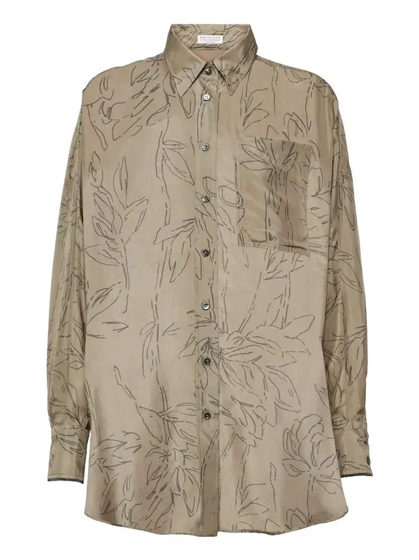 Brunello Cucinelli Silk Shirt - Neutrals