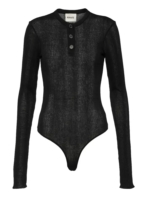 Khaite Janelle Cotton-blend Jersey Bodysuit - Black