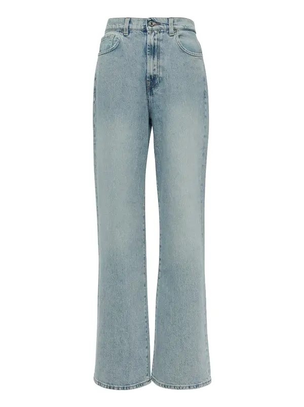 7 For All Mankind High-rise Straight-leg Jeans - Blue