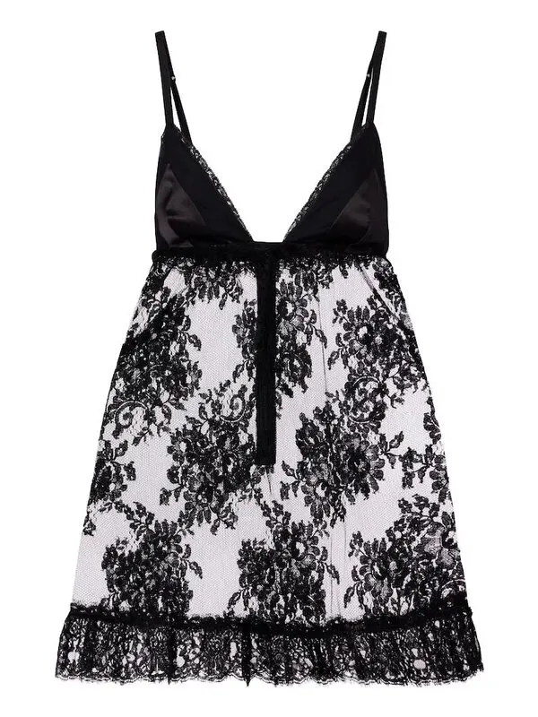Dolce & Gabbana Floral Lace Top - Black