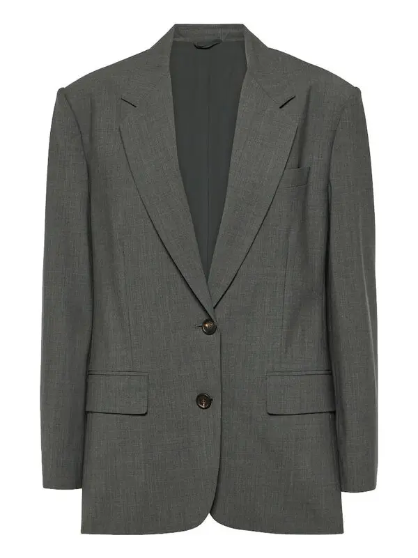 Brunello Cucinelli Oversized Wool-blend Blazer - Grey