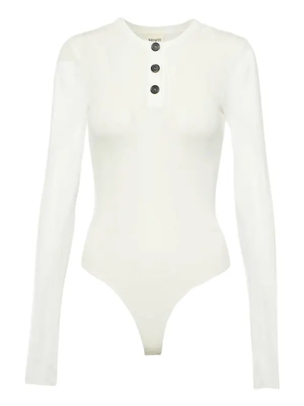 Khaite Janelle Cotton-blend Jersey Bodysuit - White