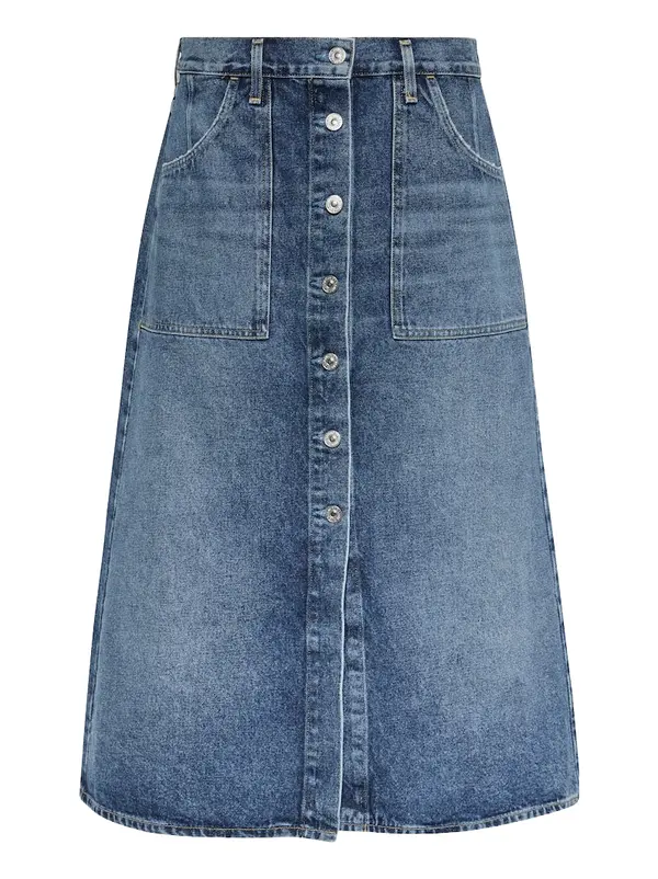 Citizens Of Humanity Anouk Denim Midi Skirt - Blue