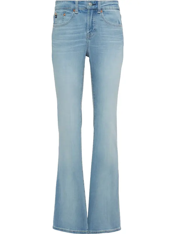 Ag Embroidered Flared Jeans - Blue