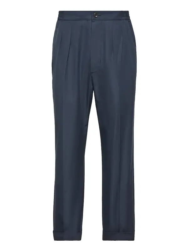 TOM FORD Cotton And Silk Straight Pants - Blue