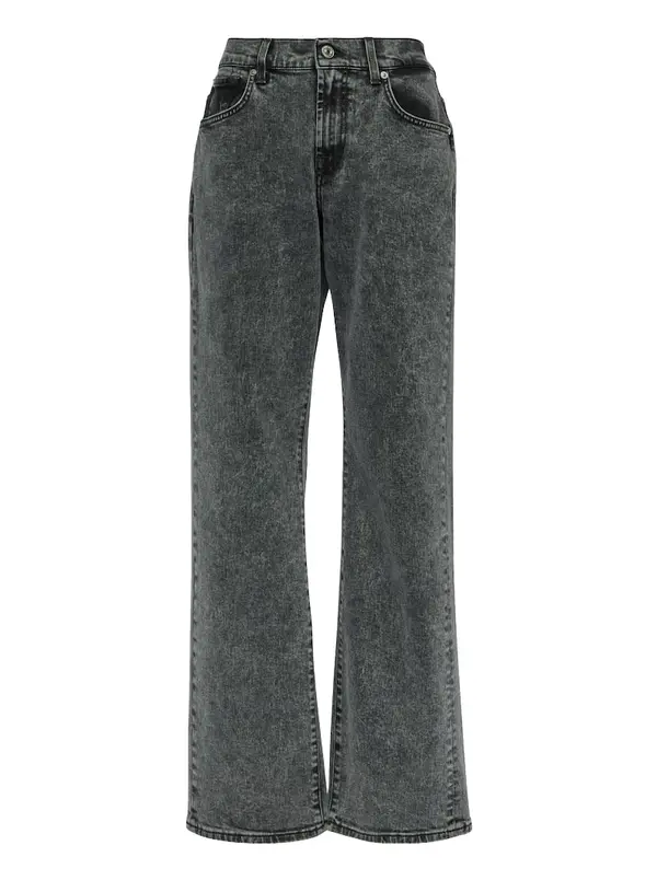 7 For All Mankind Low-rise Straight-leg Jeans - Grey