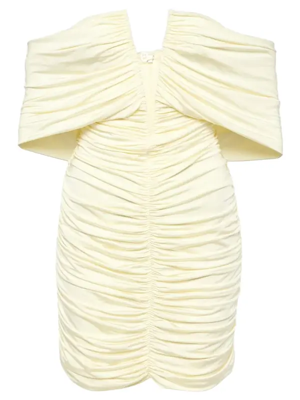 Magda Butrym Draped Off-shoulder Minidress - White