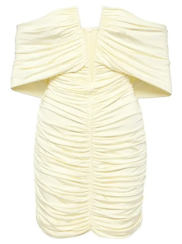 Magda Butrym Draped Off-shoulder Minidress - White