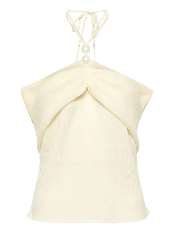 Magda Butrym Embellished Halterneck Top - White