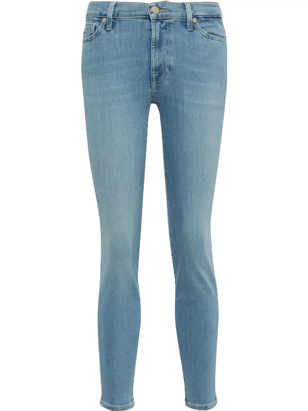 7 For All Mankind Mid-rise Skinny Jeans - Blue