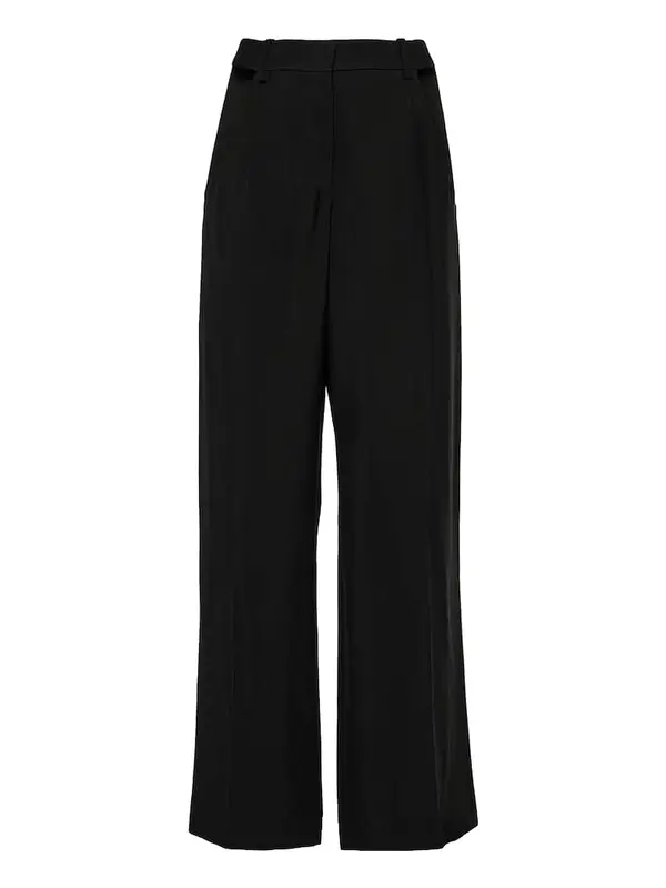 MUGLER Cutout Wide-leg Trousers - Black