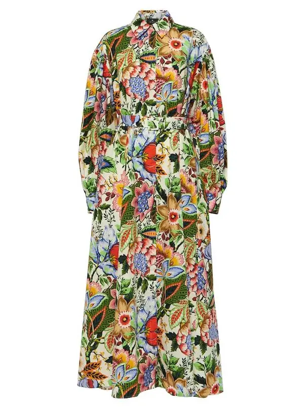 Etro Floral Cotton Shirt Midi Dress - Multicoloured