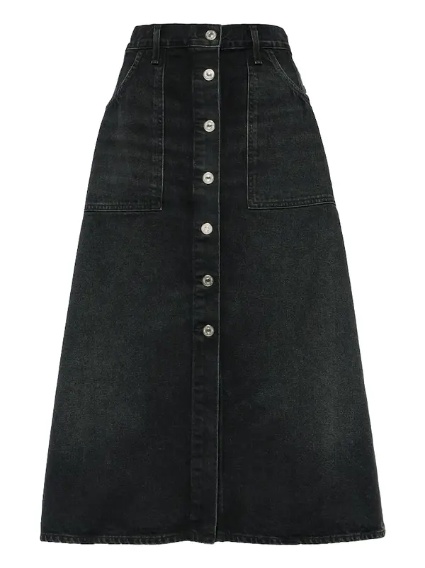Citizens Of Humanity Denim Midi Skirt - Black