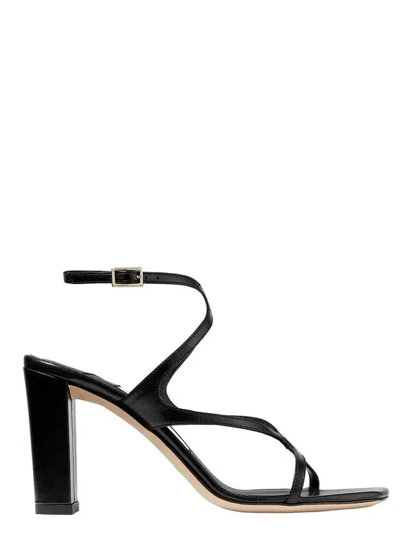 JIMMY CHOO Azie 85 Nappa Leather Sandals - Black