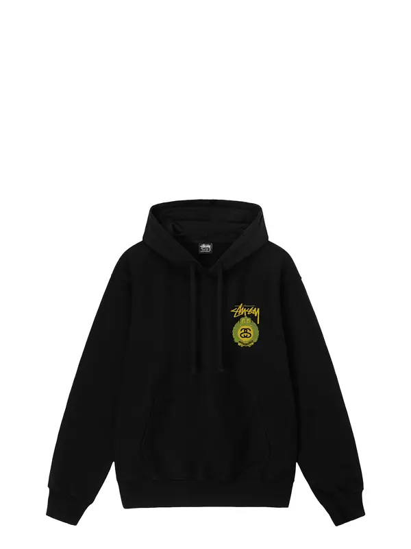 StÜssy Crown Wreath Pigment Dyed Hoodie - Black