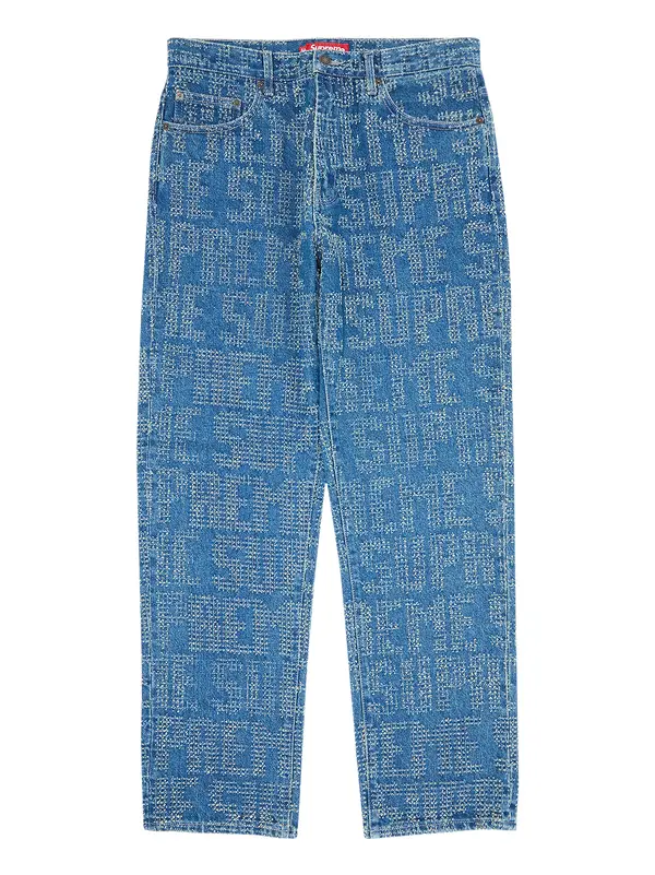 Supreme Needle Punch Regular Jeans - Blue