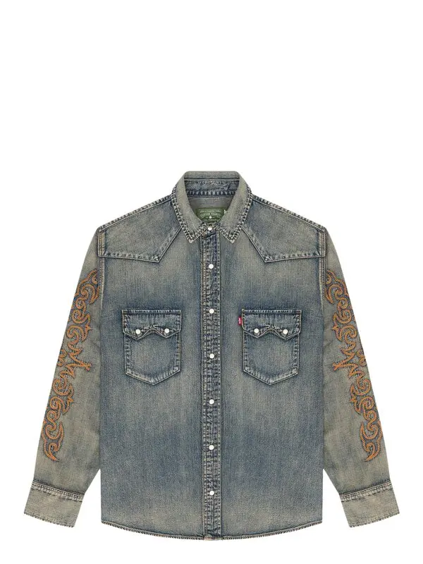 LEVI'S X Denim Tears Western Stitch Denim Shirt 'worn Indigo - Blue