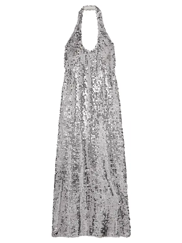 SIEDRES Hely Sequined Tulle Midi Dress - Silver
