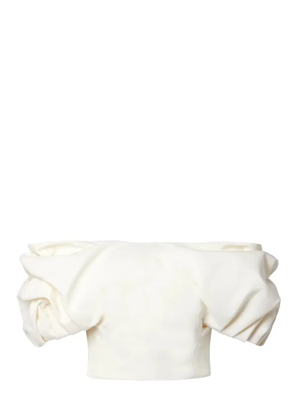 Gabriela Hearst Erwan Cropped Off-the-shoulder Top - Ivory