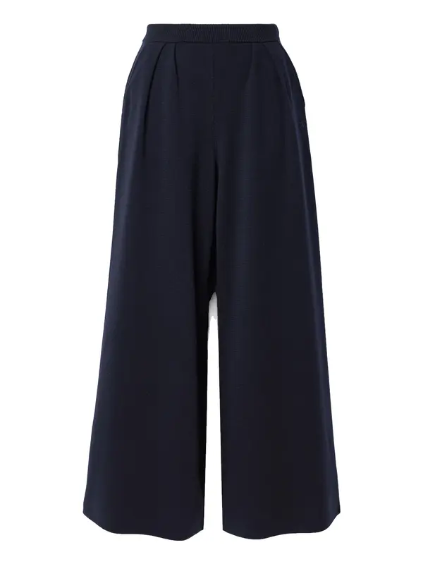 Max Mara Pleated Wool Wide-leg Trousers - Blue