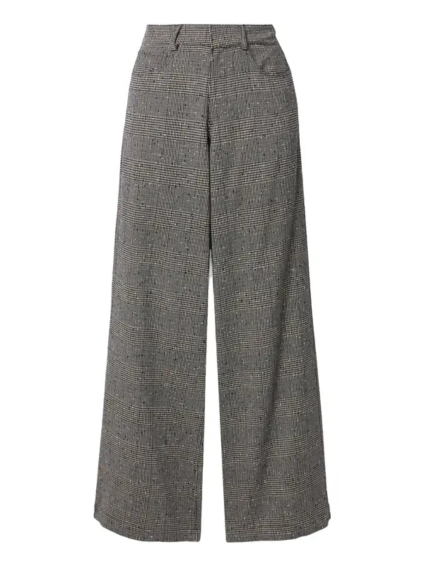 LA LIGNE Prince Of Wales Checked Wide-leg Pants - Gray