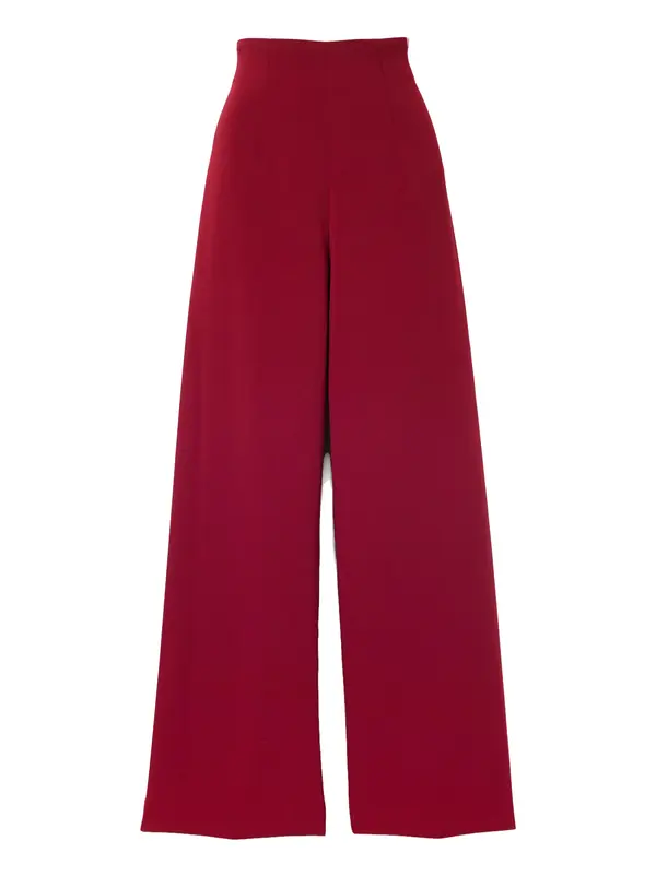SERGIO HUDSON Crepe Wide-leg Pants - Burgundy