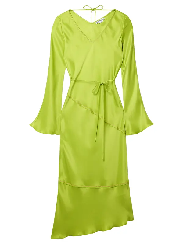 Acne Studios Satin Midi Dress - Green