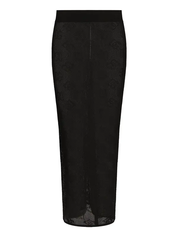 Dolce & Gabbana Jacquard Logo Pencil Skirt - Black