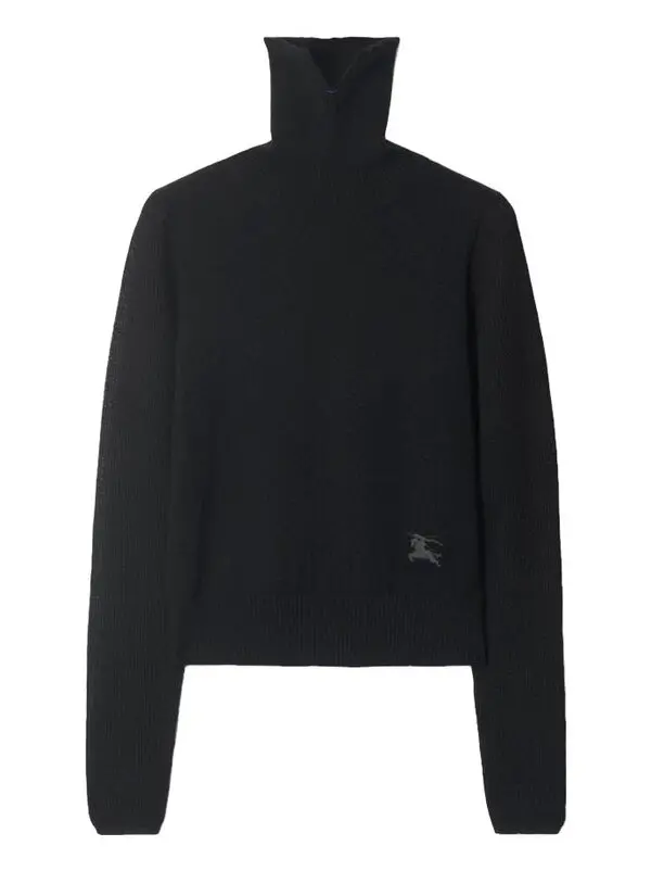 Burberry Wool Blend Rollneck Sweater - Black