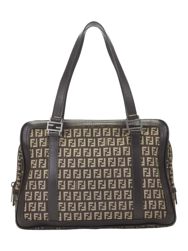 Fendi Zucchino Canvas Boston - Brown