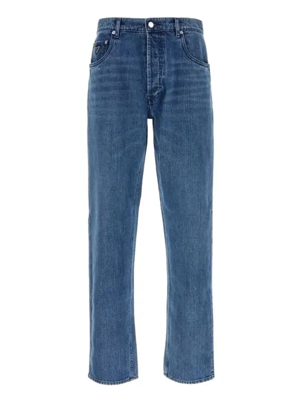 Prada Cotton Denim Straight Jeans - Blue