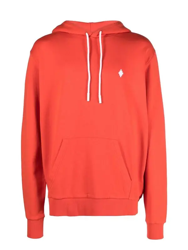 COUNTY OF MILAN Cross-print Organic Cotton Hoodie - Orange