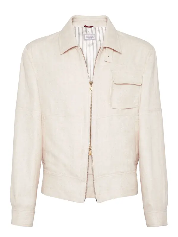 Brunello Cucinelli Spread-collar Bomber Jacket - Neutrals