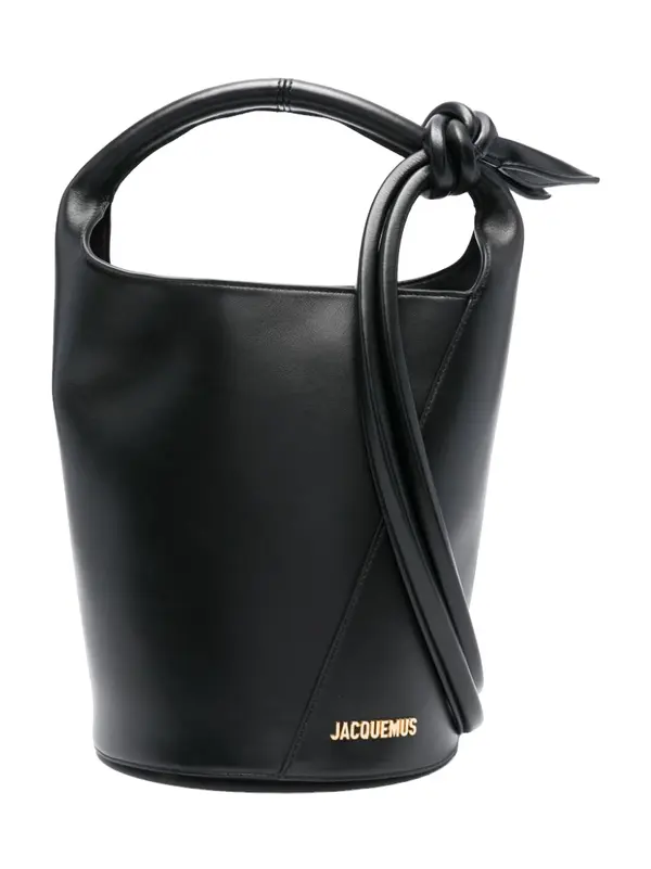 Jacquemus Le Petit Tourni Leather Bucket Bag - Black