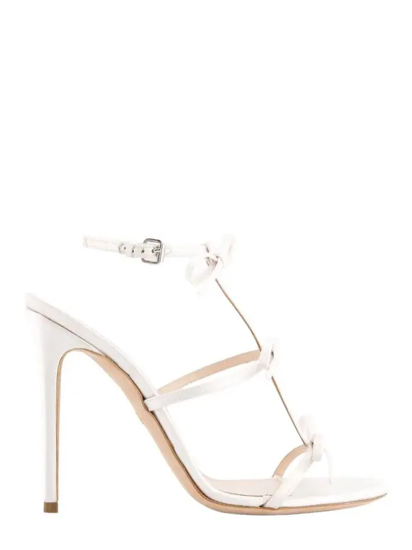 Giambattista Valli 90mm Bow-detailing Leather Sandals - White