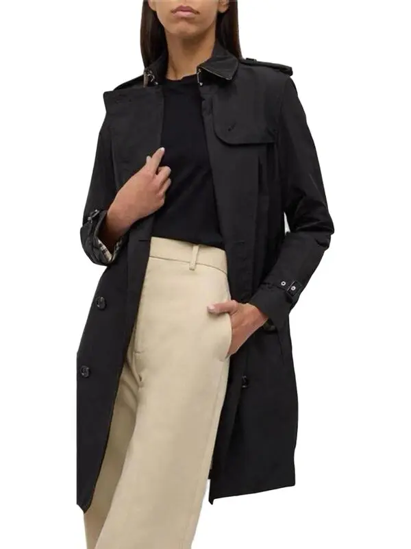 Burberry Kensington Double-breasted Trench Coat - Black