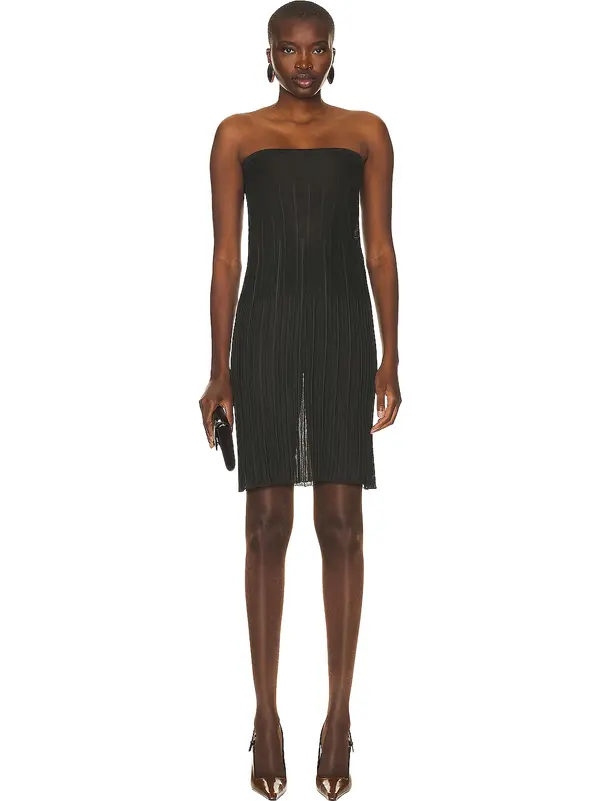 Saint Laurent Sheer Strapless Dress - Ebene