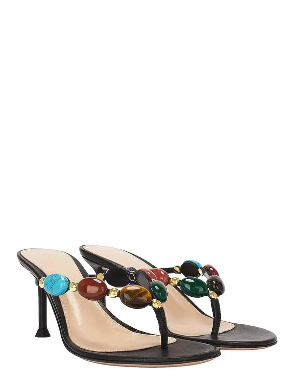 GIANVITO ROSSI Flip Flop Heel Sandal - Black