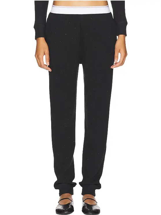 Alexander Wang Waffle Jogger Pant - Black