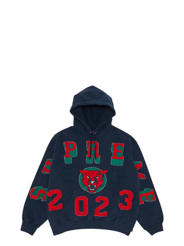 Supreme Washed Panther Hooded Sweatshirt - Blue