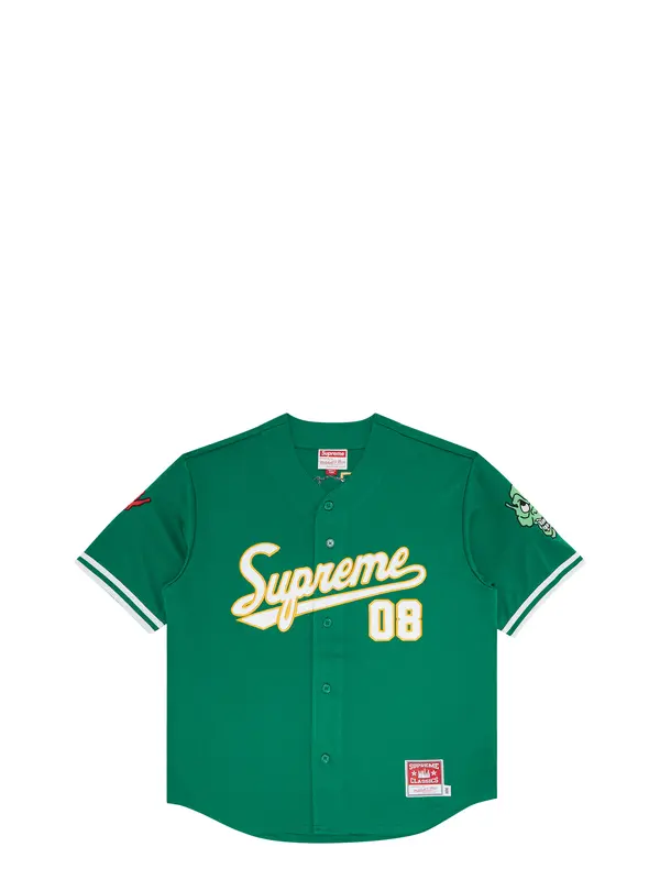 Supreme X Mitchell & Ness Downtown Hell Baseball Jersey - Green