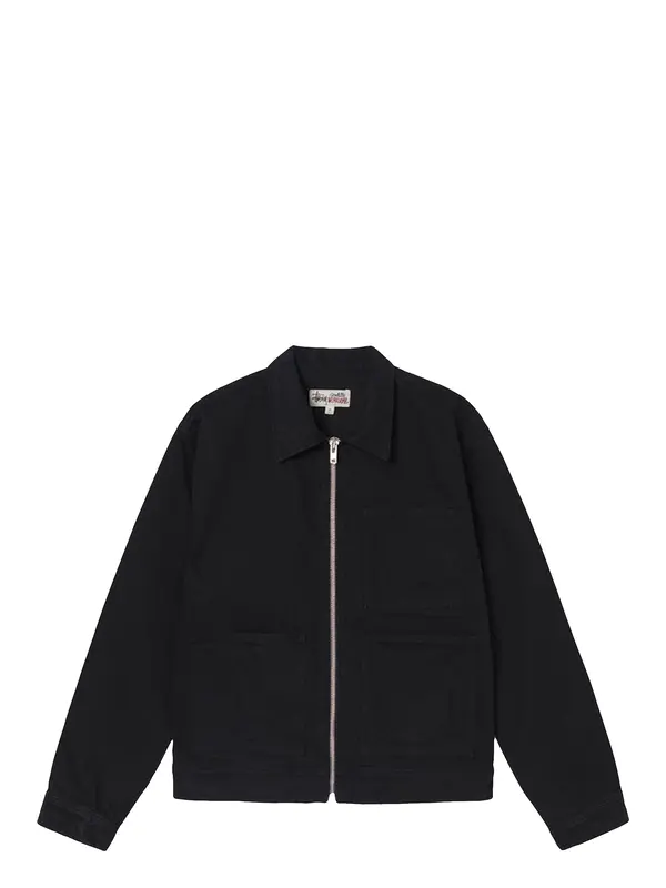 StÜssy Overdyed Zip Work Jacket - Black