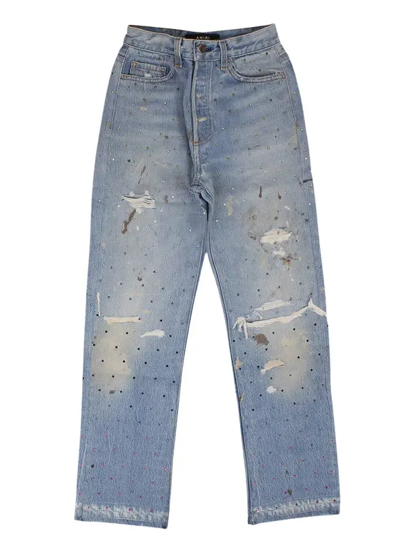 Amiri Gradient Crystal Recon Jeans - Blue