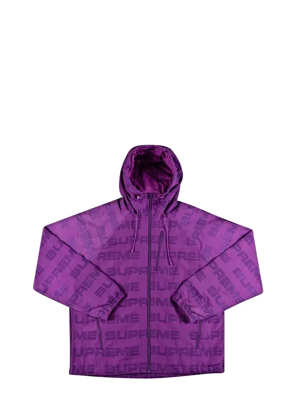 Supreme Logo Ripstop Hooded Track Jacket - Purple
