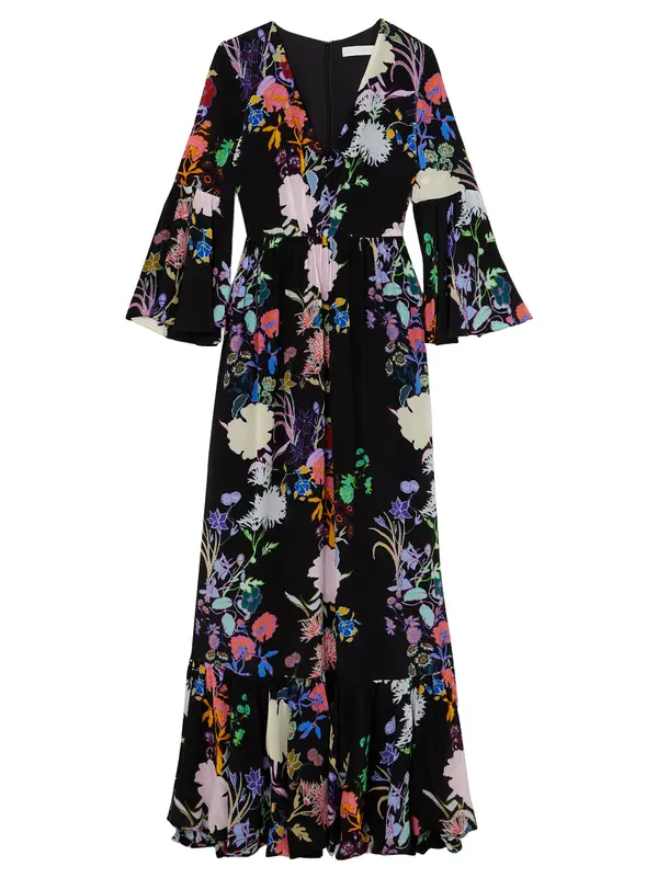 Borgo De Nor Astrea Floral-print Maxi Dress - Black